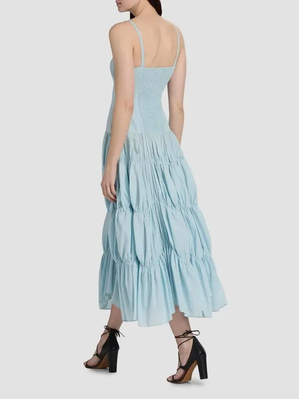 Ulla Johnson Emmalina Smocked Cotton Midi-dress