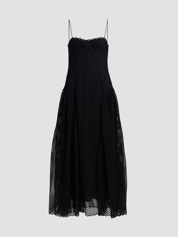 Ulla Johnson Isotta Cotton Mesh Maxi Dress - Noir