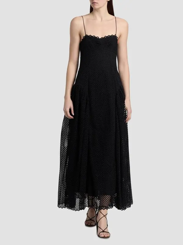 Ulla Johnson Isotta Cotton Mesh Maxi Dress - Noir