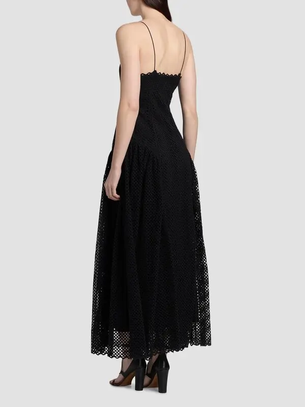 Ulla Johnson Isotta Cotton Mesh Maxi Dress - Noir