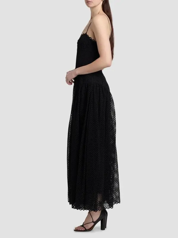 Ulla Johnson Isotta Cotton Mesh Maxi Dress - Noir
