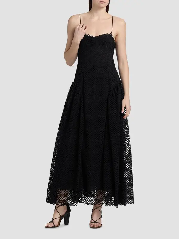 Ulla Johnson Isotta Cotton Mesh Maxi Dress - Noir