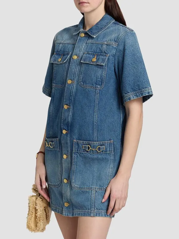 Ulla Johnson Painters Denim Mini-shirtdress