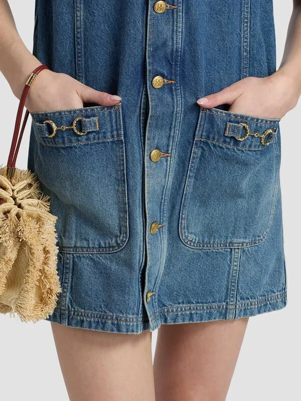 Ulla Johnson Painters Denim Mini-shirtdress