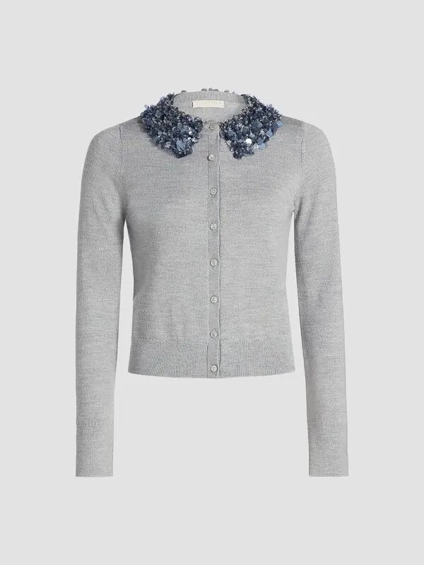 Ulla Johnson Anna Embellished-collar Merino Wool Cardigan