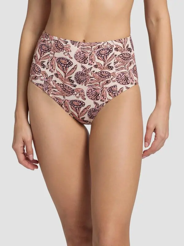 Ulla Johnson Zahara Printed High-waisted Bikini Bottom - Limestone