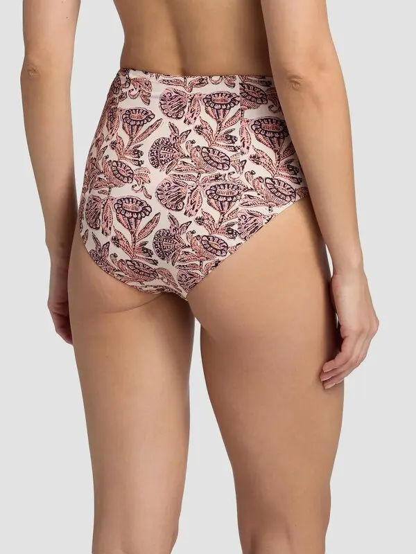 Ulla Johnson Zahara Printed High-waisted Bikini Bottom - Limestone