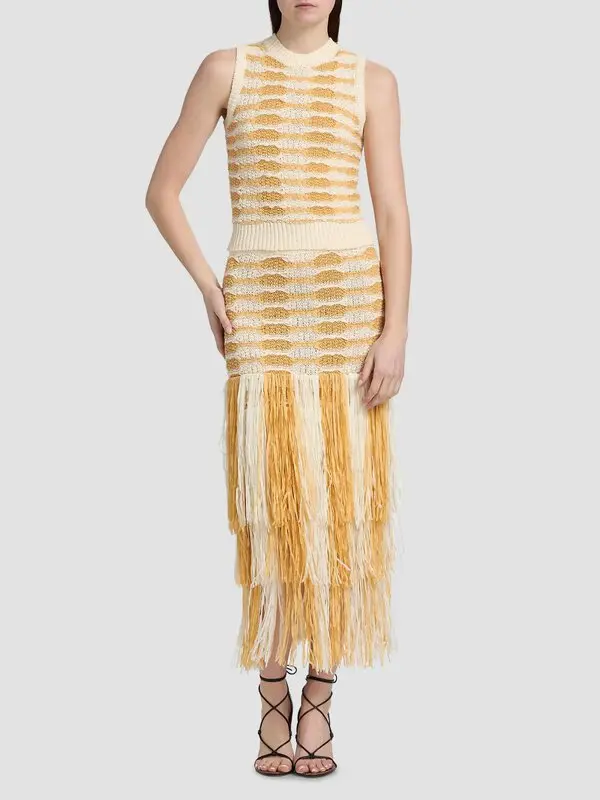Ulla Johnson Patrizia Striped Rib-knit Top - Beach