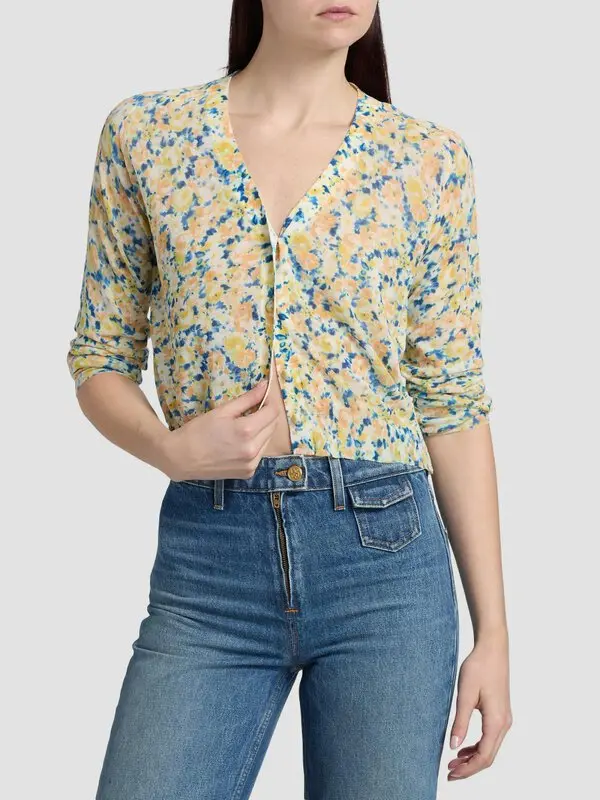 Ulla Johnson Vivienne Floral Cotton-blend Cardigan - Daffodil