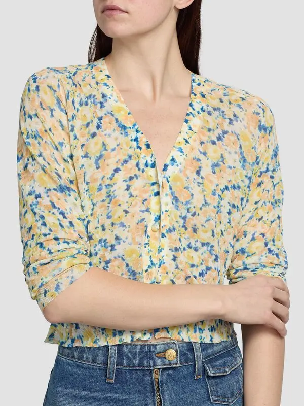 Ulla Johnson Vivienne Floral Cotton-blend Cardigan - Daffodil