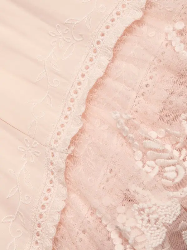 Ulla Johnson Florence Embroidered Silk & Tulle Maxi Dress - Blush