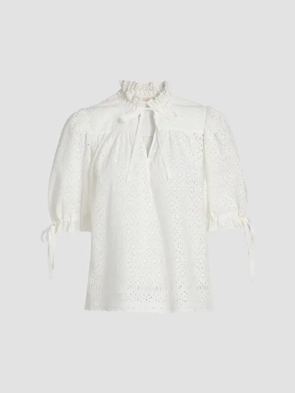 Ulla Johnson Aloutte Eyelet Cotton Top