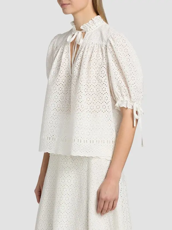 Ulla Johnson Aloutte Eyelet Cotton Top