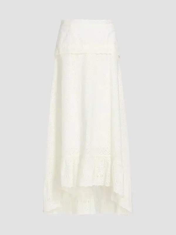 Ulla Johnson Violetta High-low Cotton A-line Midi-skirt - Pristine