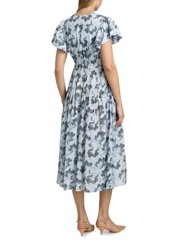 Ulla Johnson Lyria Abstract Cotton-blend Midi-dress