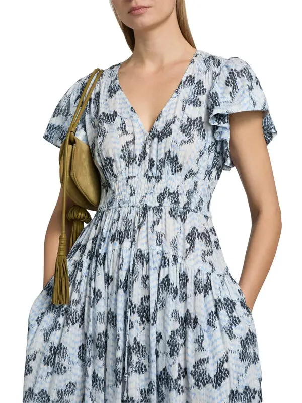 Ulla Johnson Lyria Abstract Cotton-blend Midi-dress