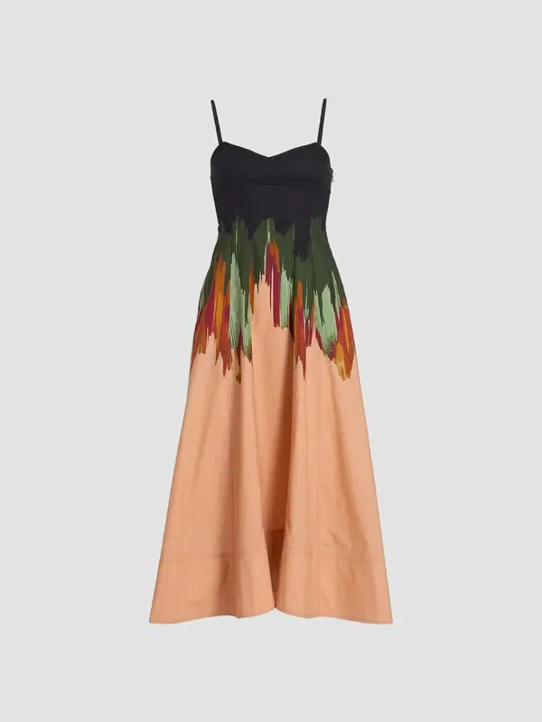 Ulla Johnson Nova Splatter-paint A-line Midi-dress