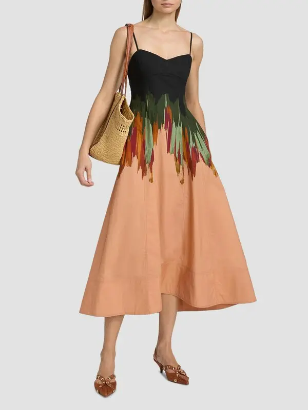 Ulla Johnson Nova Splatter-paint A-line Midi-dress