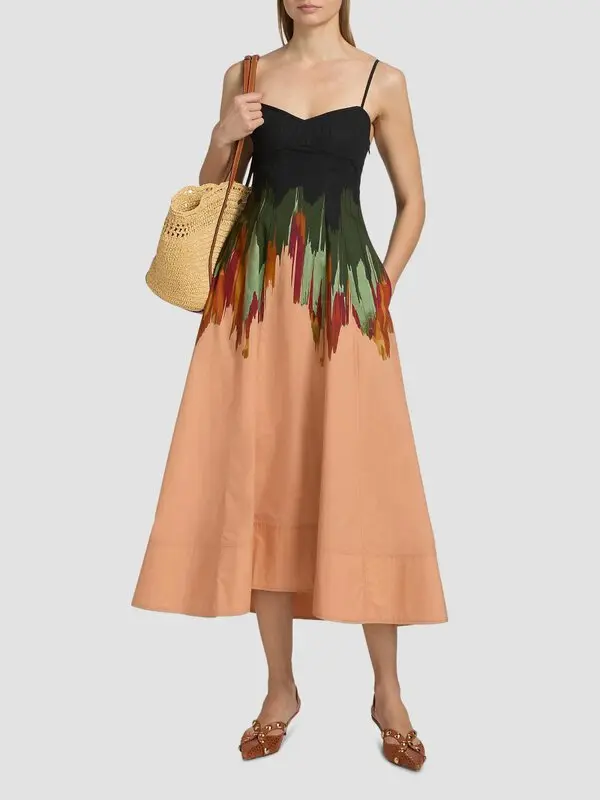 Ulla Johnson Nova Splatter-paint A-line Midi-dress