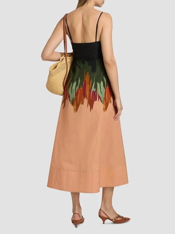 Ulla Johnson Nova Splatter-paint A-line Midi-dress