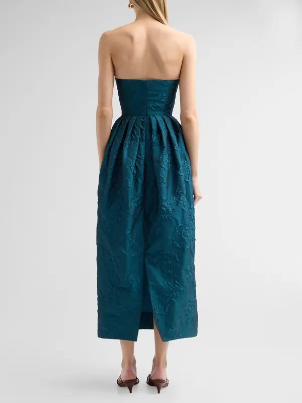 Ulla Johnson Katerina Pleated Cloqué Strapless Cocktail Dress