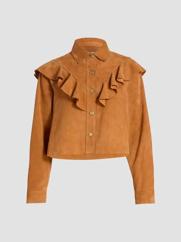Ulla Johnson Matilde Ruffle Suede Jacket