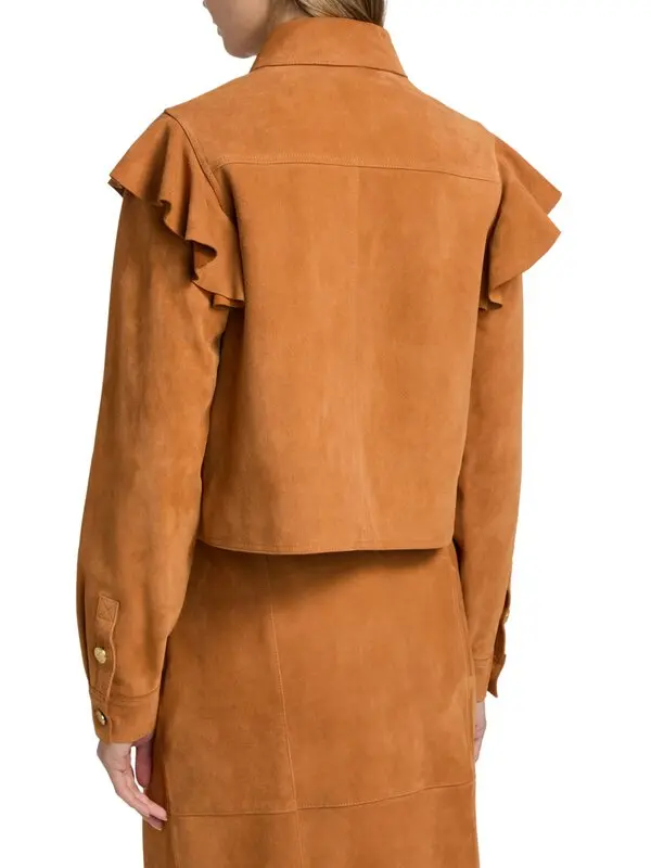 Ulla Johnson Matilde Ruffle Suede Jacket