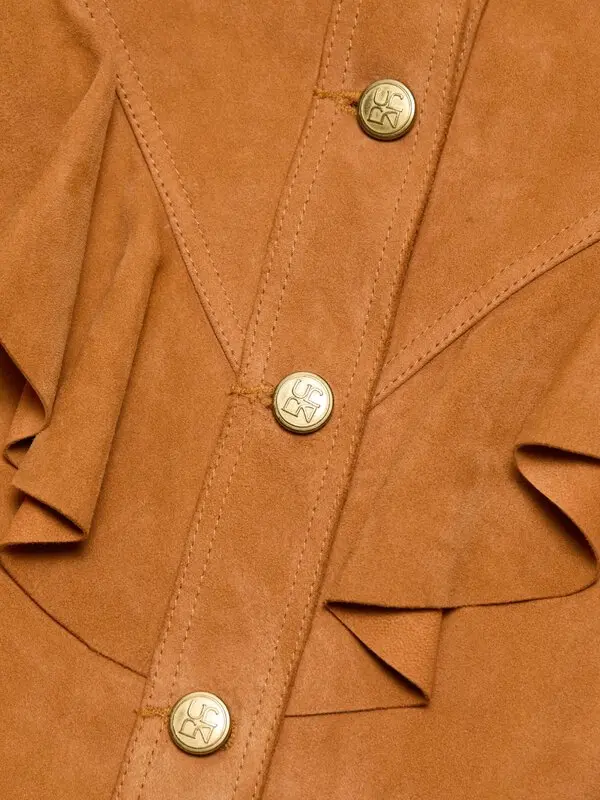 Ulla Johnson Matilde Ruffle Suede Jacket