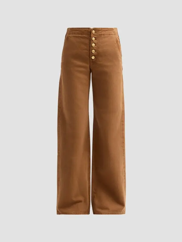 Ulla Johnson Jasmine Cotton Wide-leg Jeans - Umber