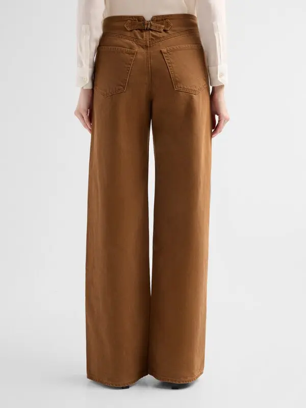 Ulla Johnson Jasmine Cotton Wide-leg Jeans - Umber