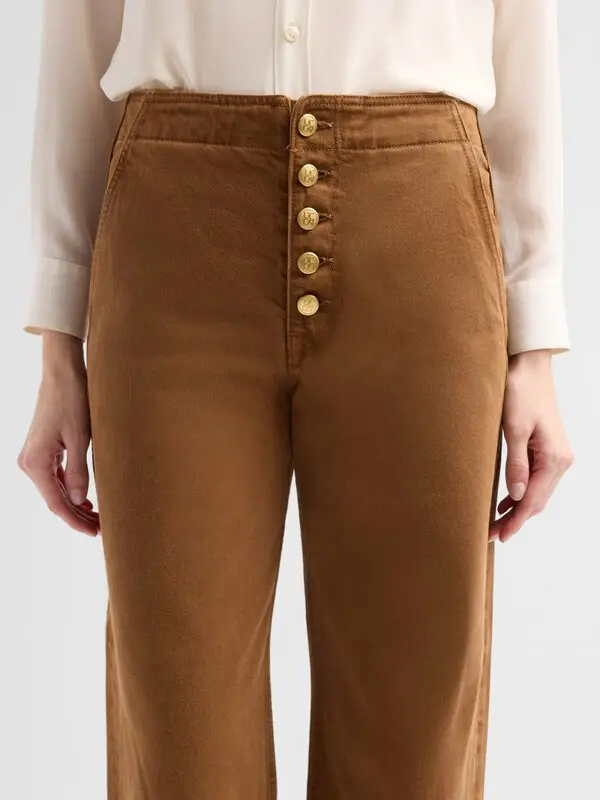 Ulla Johnson Jasmine Cotton Wide-leg Jeans - Umber
