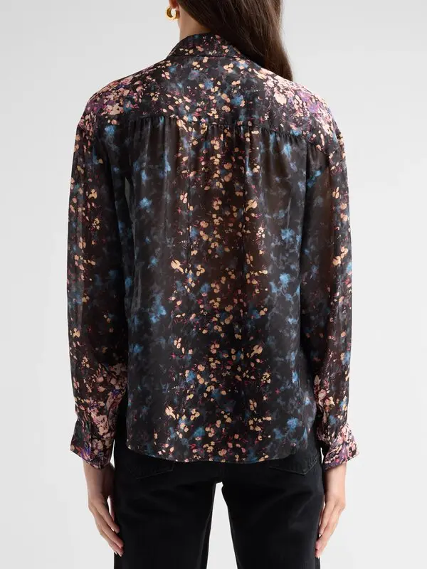 Ulla Johnson Gesture Floral Silk Ruffle Blouse