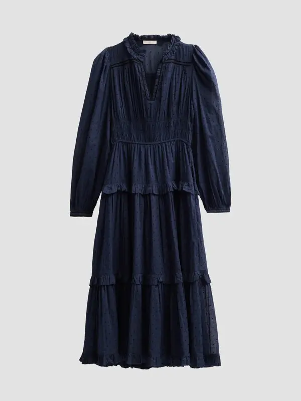 Ulla Johnson Ardelle Clip Dot Cotton Midi-dress - Nightfall