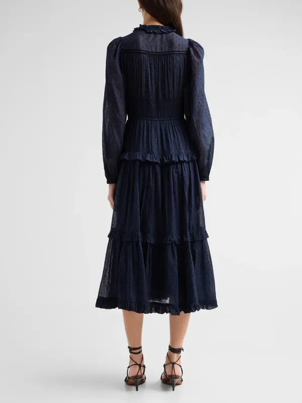 Ulla Johnson Ardelle Clip Dot Cotton Midi-dress