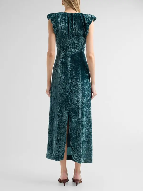 Ulla Johnson Astra Crushed Velvet Column Maxi Dress