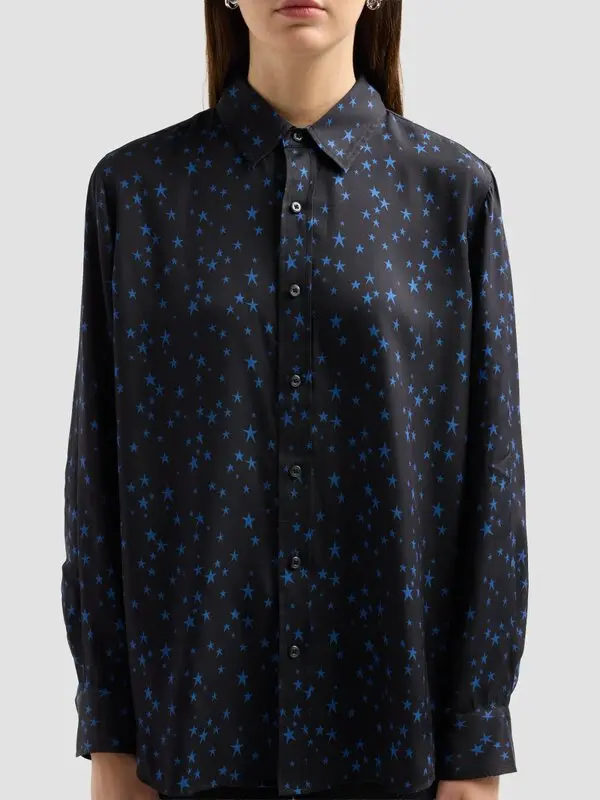 MOTHER The Bestie Silk-blend Shirt - Rockstar