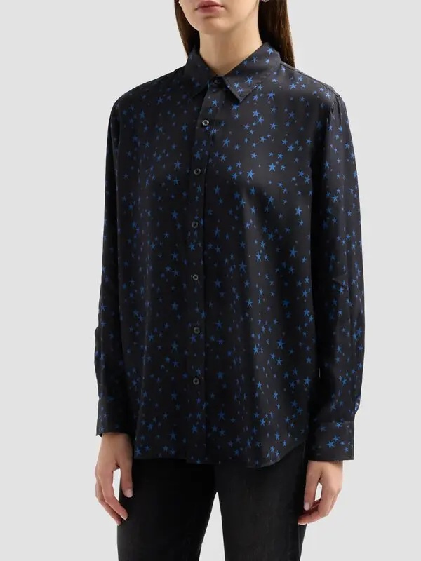 MOTHER The Bestie Silk-blend Shirt - Rockstar