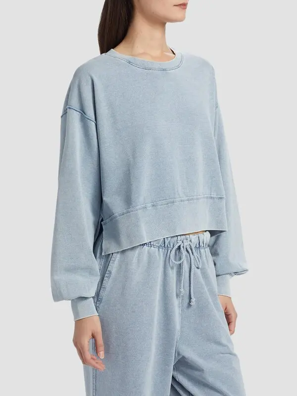 STELLAE DUX Stretch Cotton-blend Long-sleeve Top