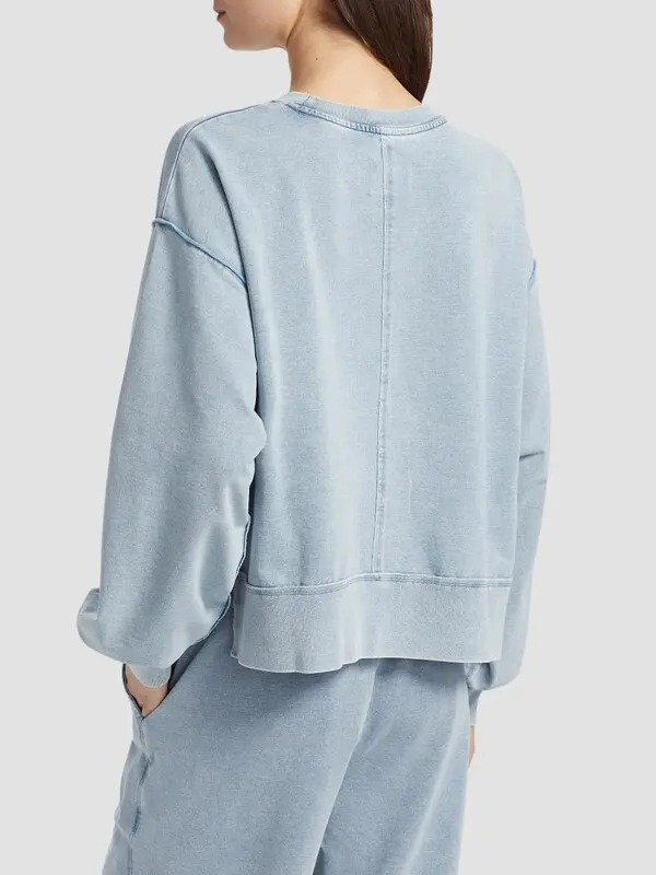 STELLAE DUX Stretch Cotton-blend Long-sleeve Top
