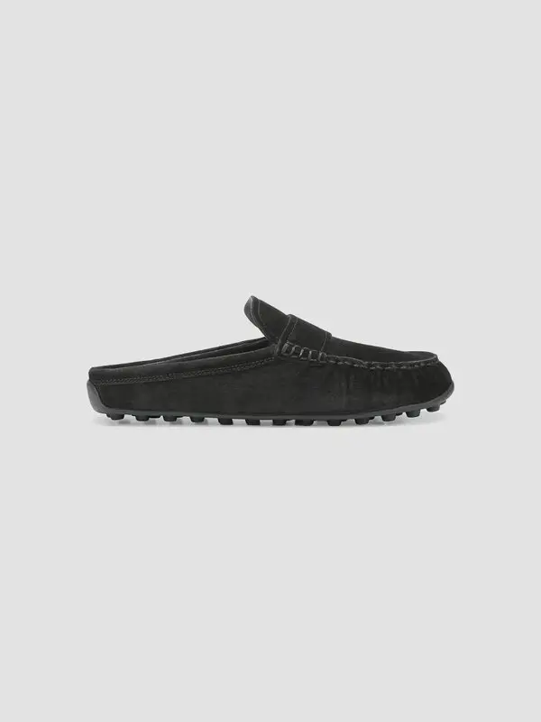 Vince Berkley Driver Suede Mules - Black