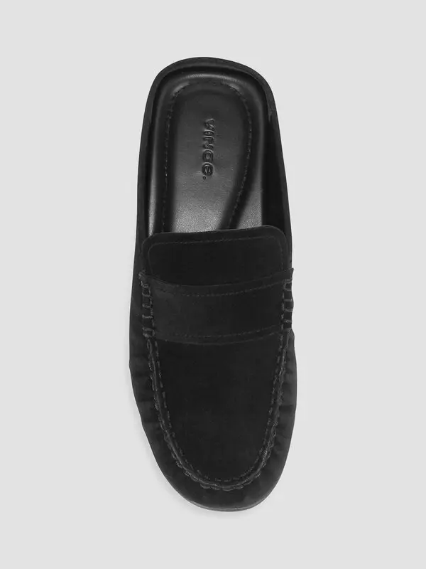 Vince Berkley Driver Suede Mules - Black