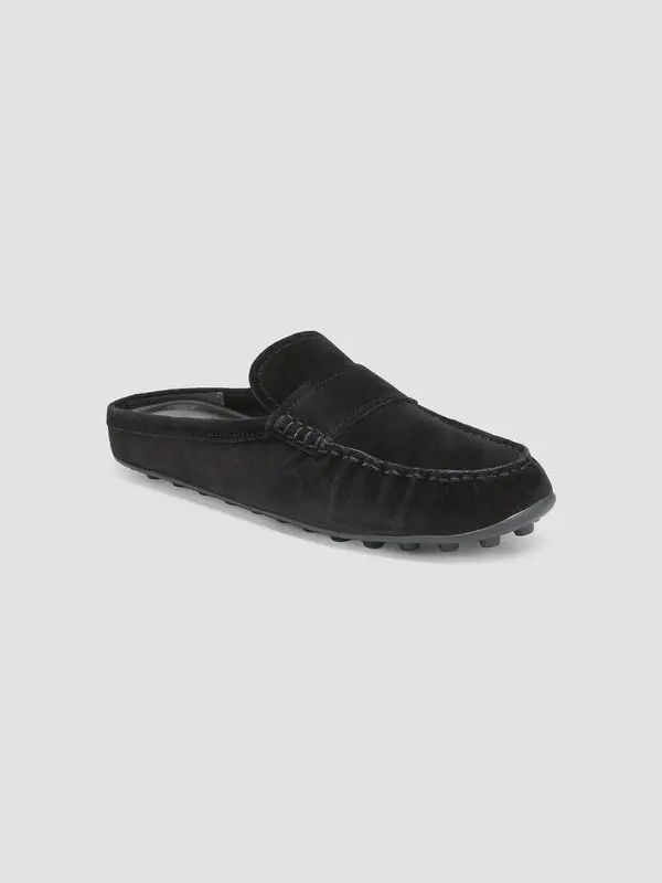 Vince Berkley Driver Suede Mules - Black