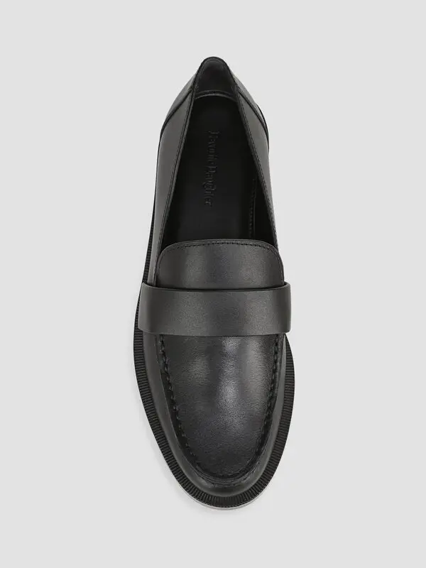 FAVORITE DAUGHTER Lola Leather Loafers - Black