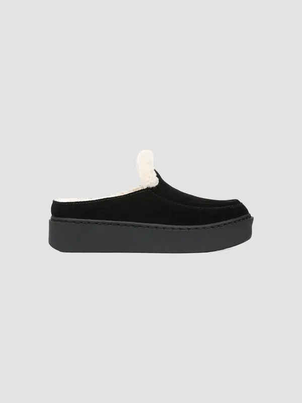 FAVORITE DAUGHTER Sunny Shearling Mules - Black