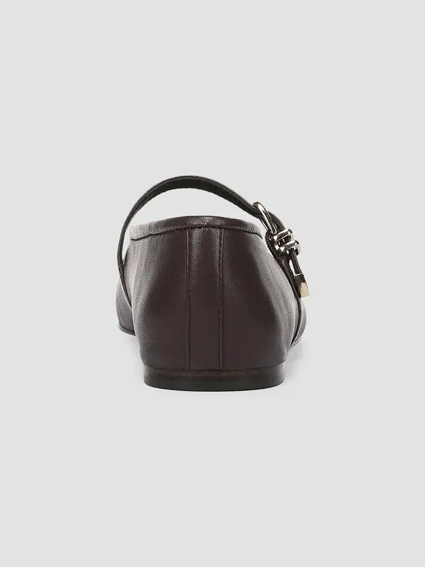 FAVORITE DAUGHTER Margot Mj Leather Mary Janes - Chocolate