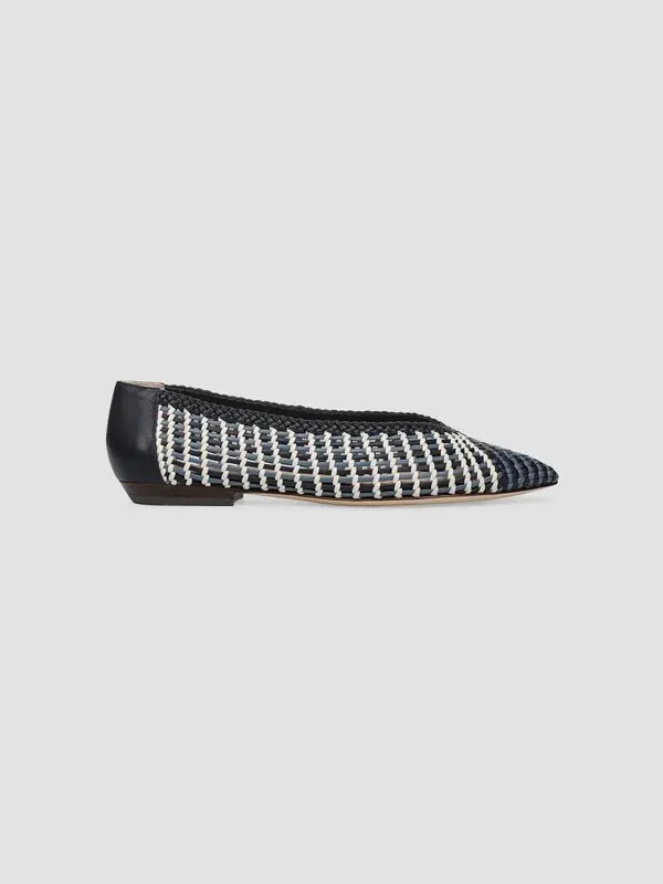 Veronica Beard Bancroft Woven Leather Ballerina Flats