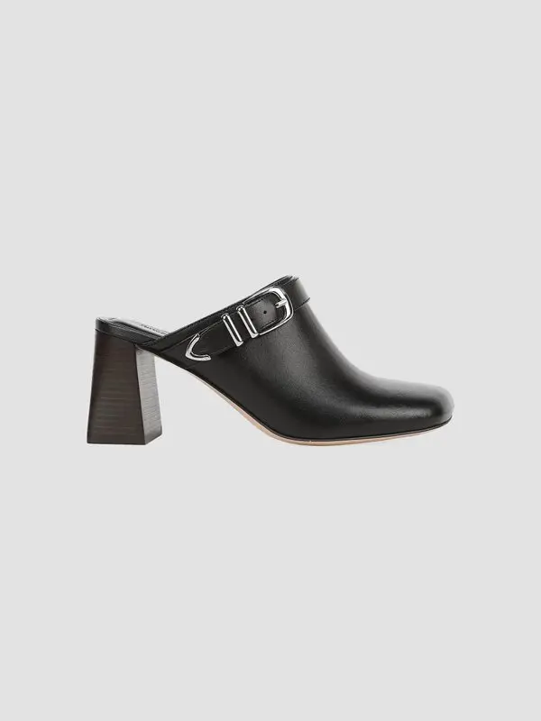 FAVORITE DAUGHTER Cece 70mm Leather Mules - Black