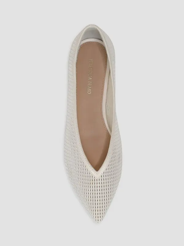 Veronica Beard Bancroft Mesh-leather Ballerina Flats - Ecru