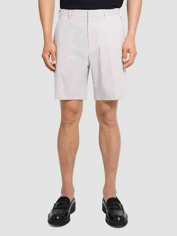 Theory Solid Linen-blend Shorts