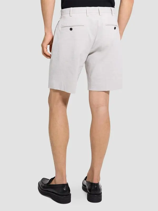 Theory Solid Linen-blend Shorts